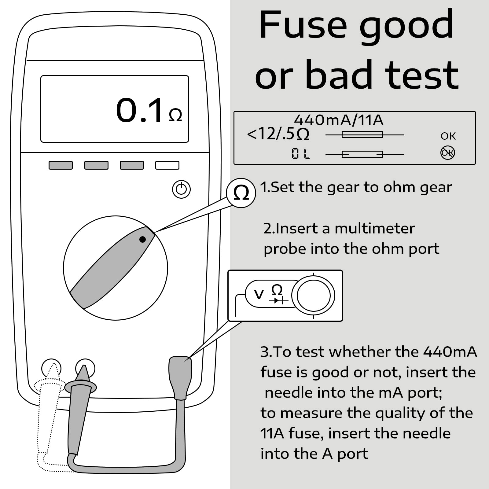Snapklik.com : Kingdder Digital Multimeter Fuse DMM-44/100 440MA 1000V ...