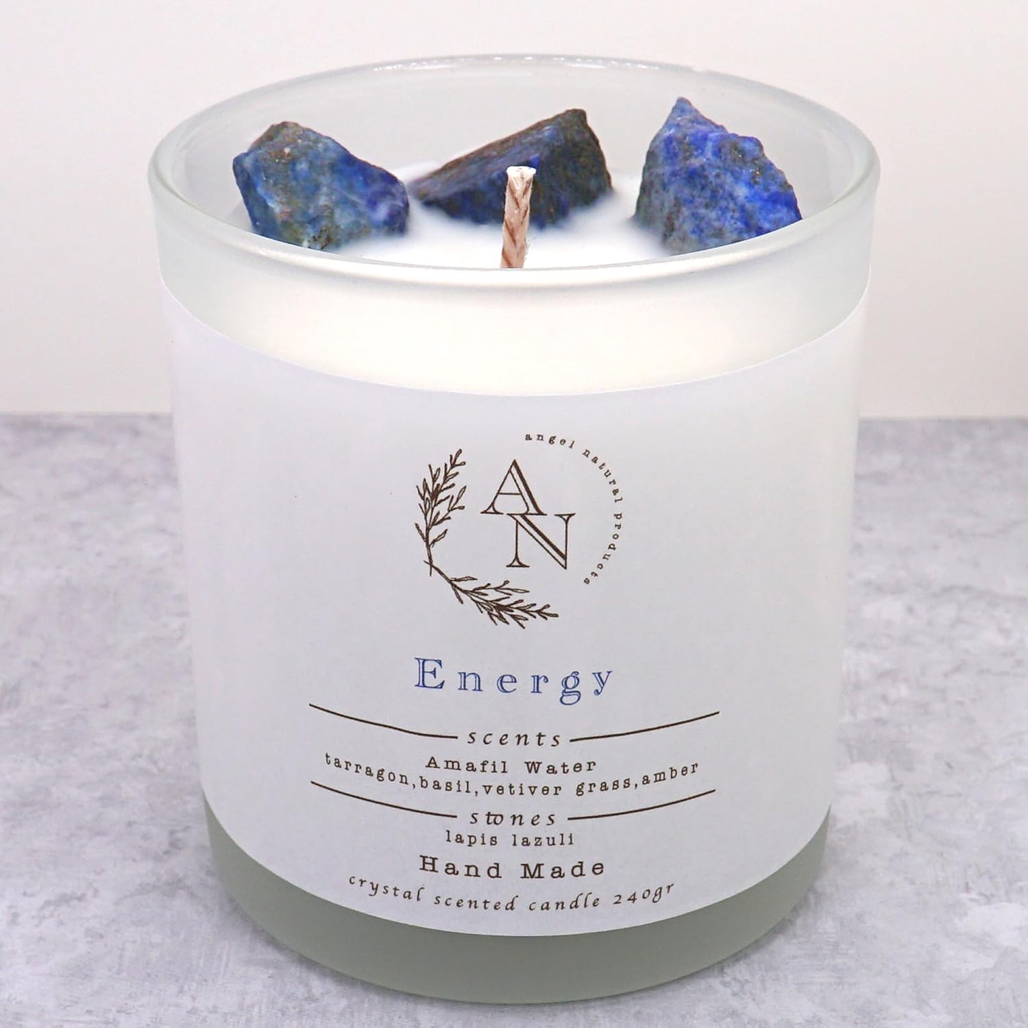 Amazon.com: Healing Crystal Candles with Lapis Lazuli Stones, Amber ...
