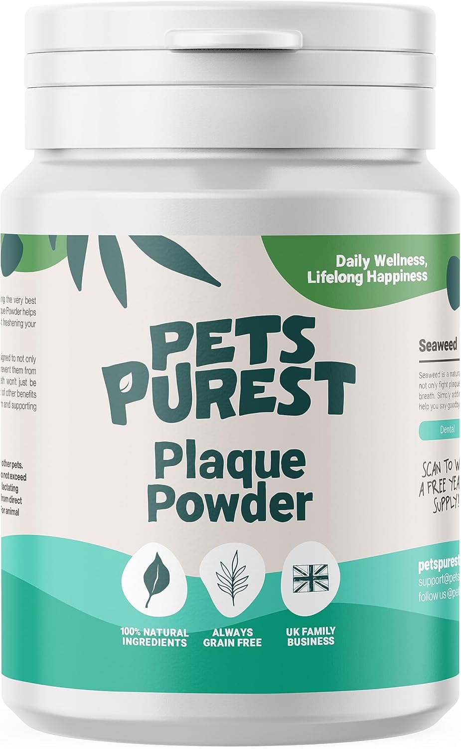 Pets Purest Plaque Off Powder - 185g Plaque Pro Tartar & Plaque Remover ...