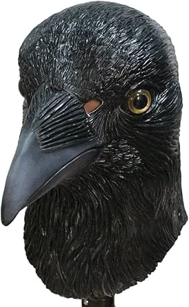 Amazon.com: HENGYUTOYMASK Realistic Raven Black Bird Head Latex Crow ...