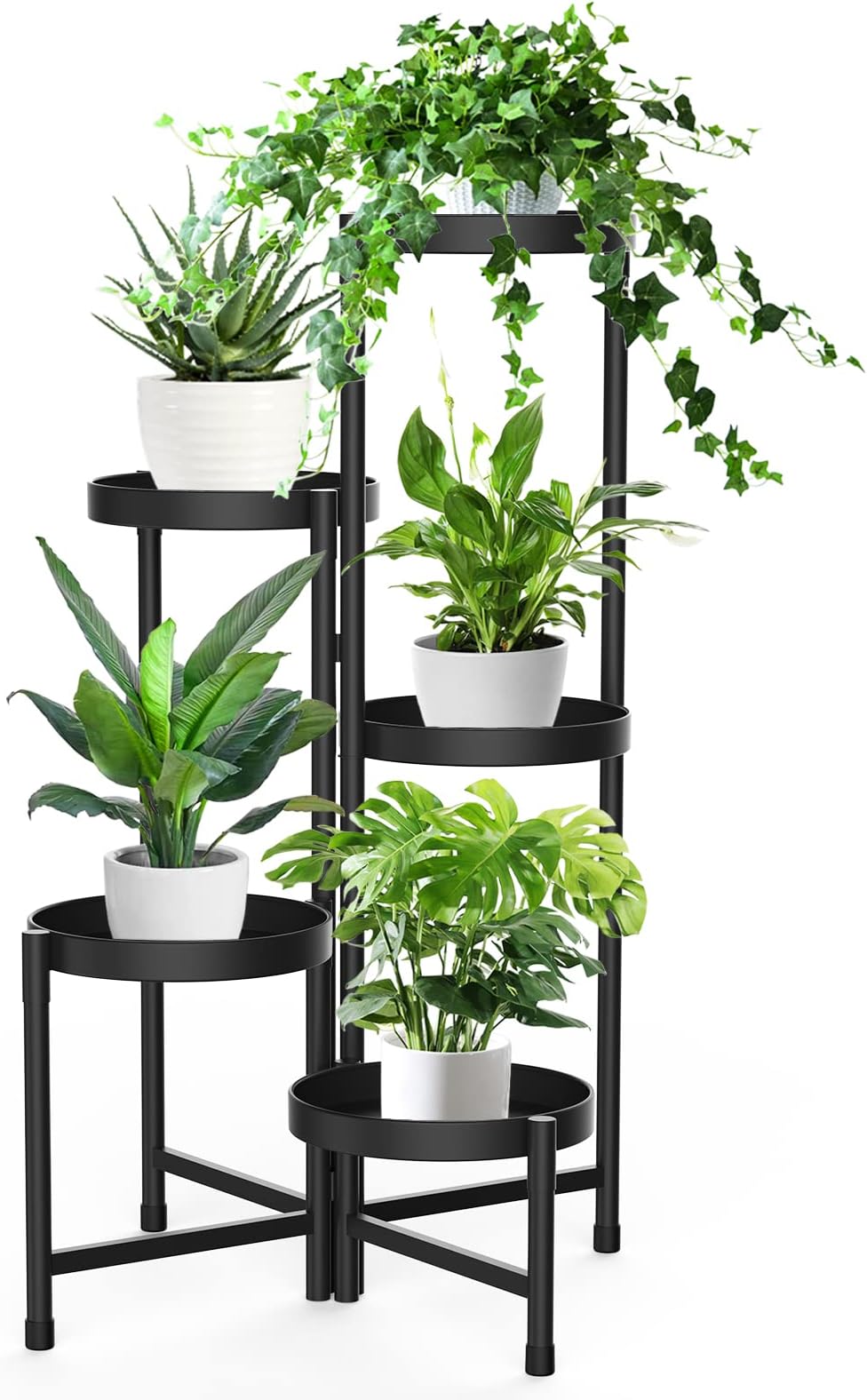 Shoze 5 Tier Plant Stand Metal Tall Flower Pot Rack Holder Multi-Layer ...