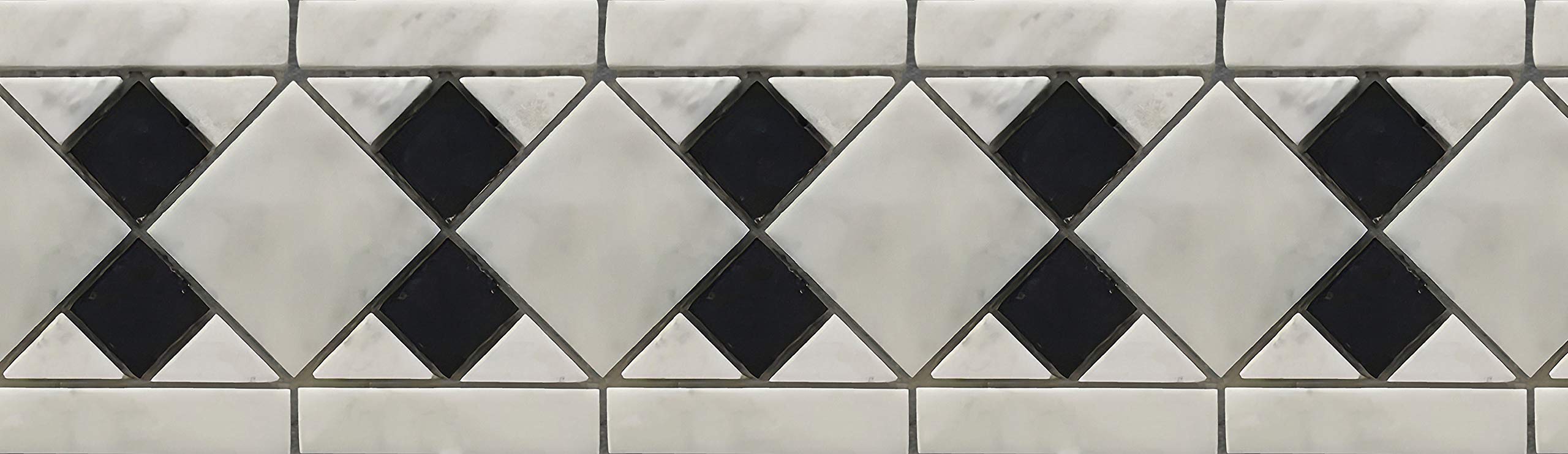 Walldesign Border Sticker Marble Stone Diamond Tile Pattern For Kitchen ...