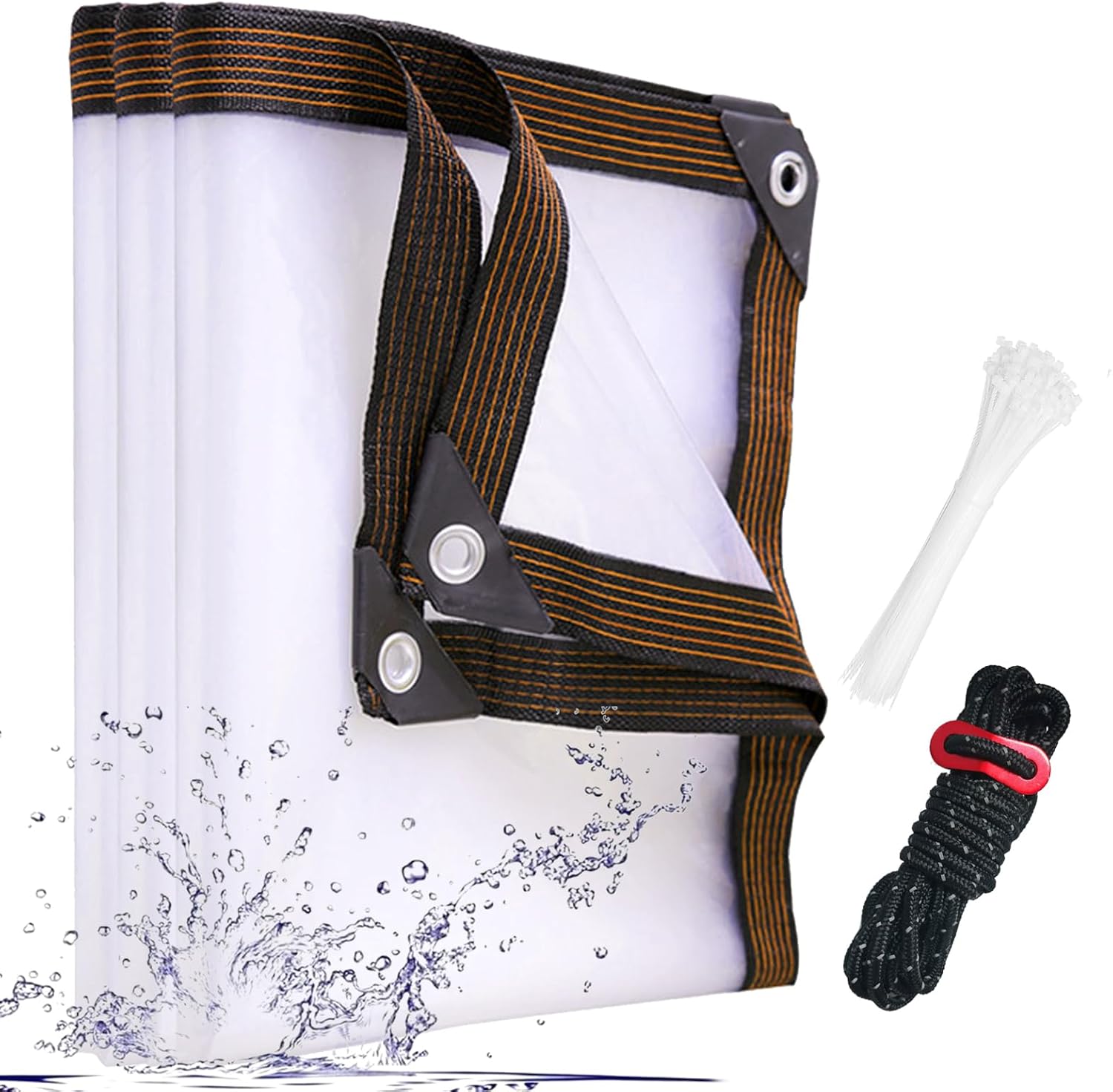 Amazon.com: Clear Plastic Tarps with Grommets Heavy Duty Transparent ...