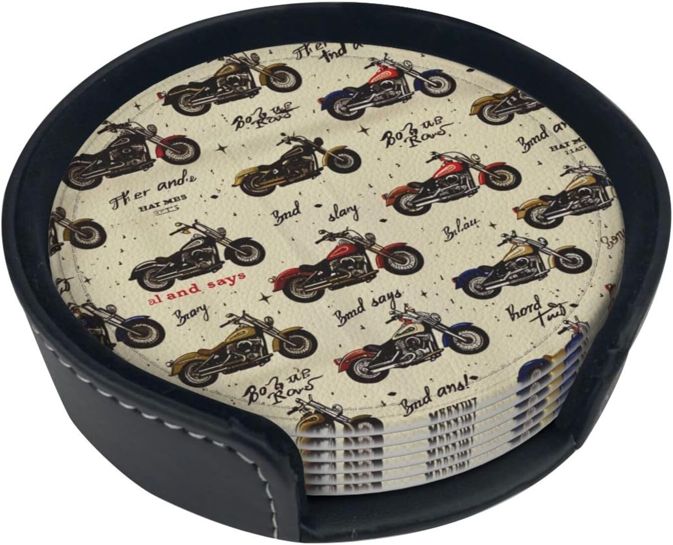 Amazon.com: Harley-Davidson H-D B&S Rubber Coaster Set. 5 x 4-Inches ...