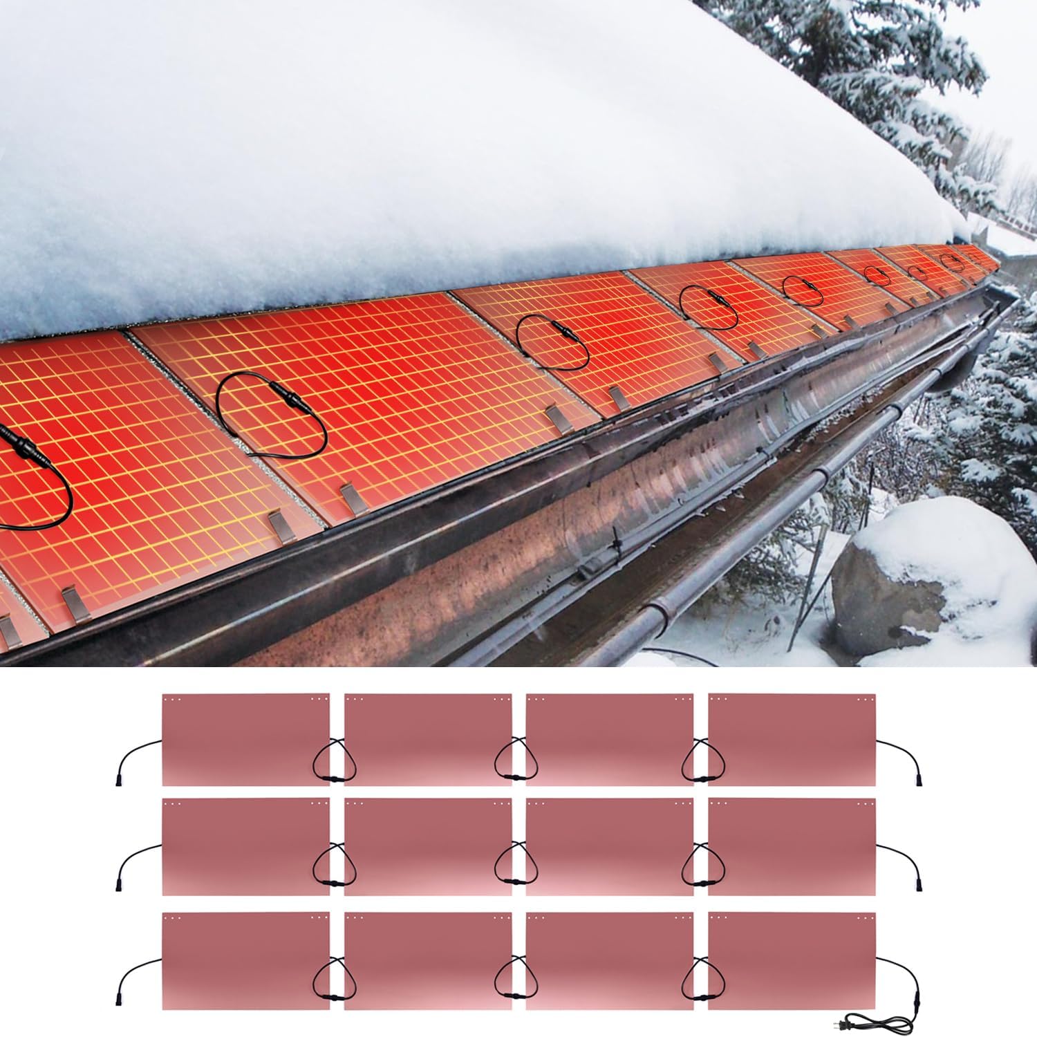 H&G lifestyles Roof Heat Metal Panel for Ice Dams Heating Snow and Ice ...