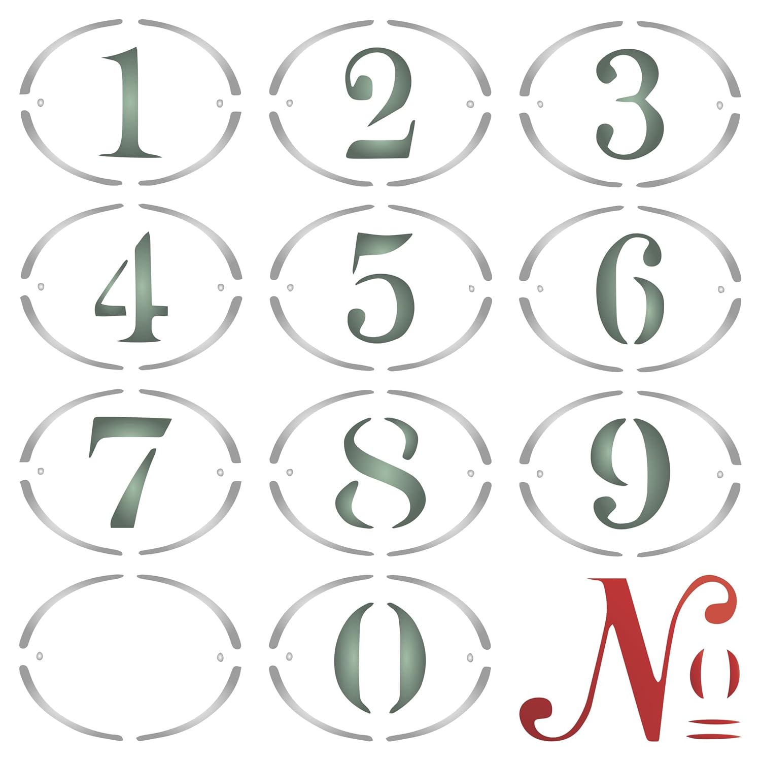 Number Tags Stencil - Vintage Oval Numbered Locker Tags Number Plates ...