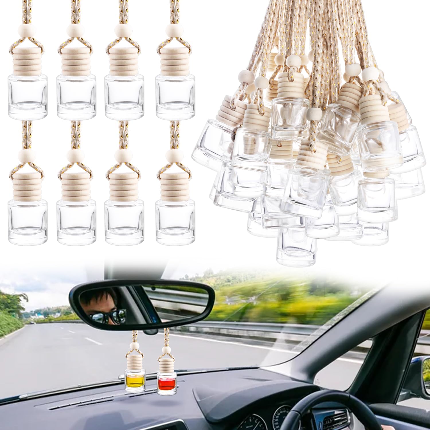 Amazon.com: BBTO 50 Pcs Hanging Car Air Freshener Car Diffuser Bottles ...