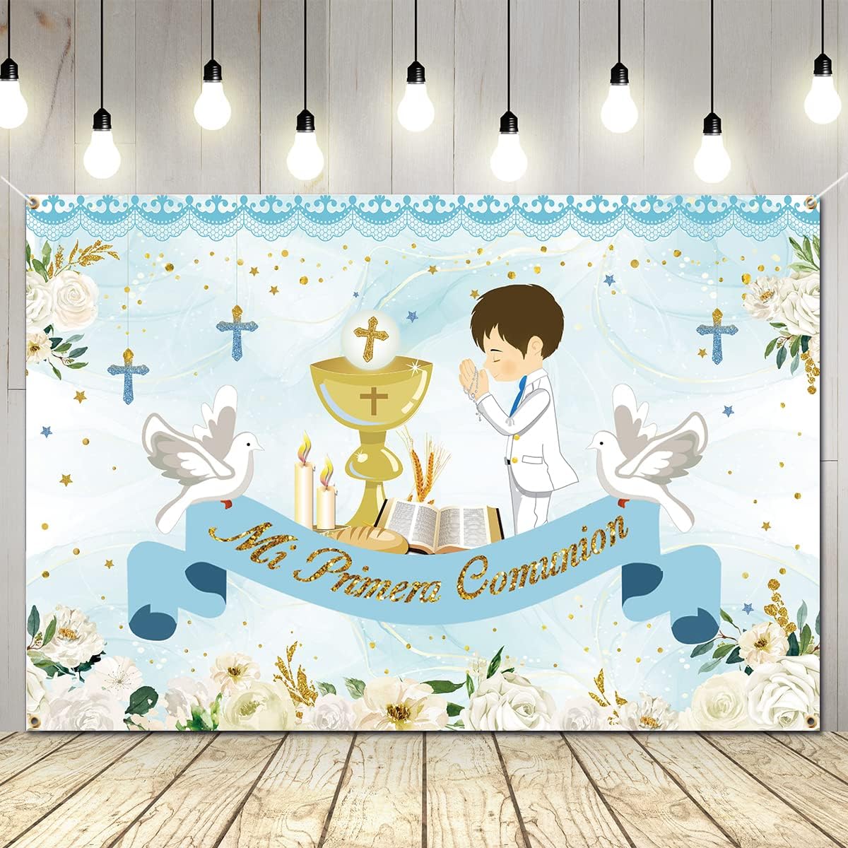 Amazon.com : First Communion Decorations First Communion Backdrop ...