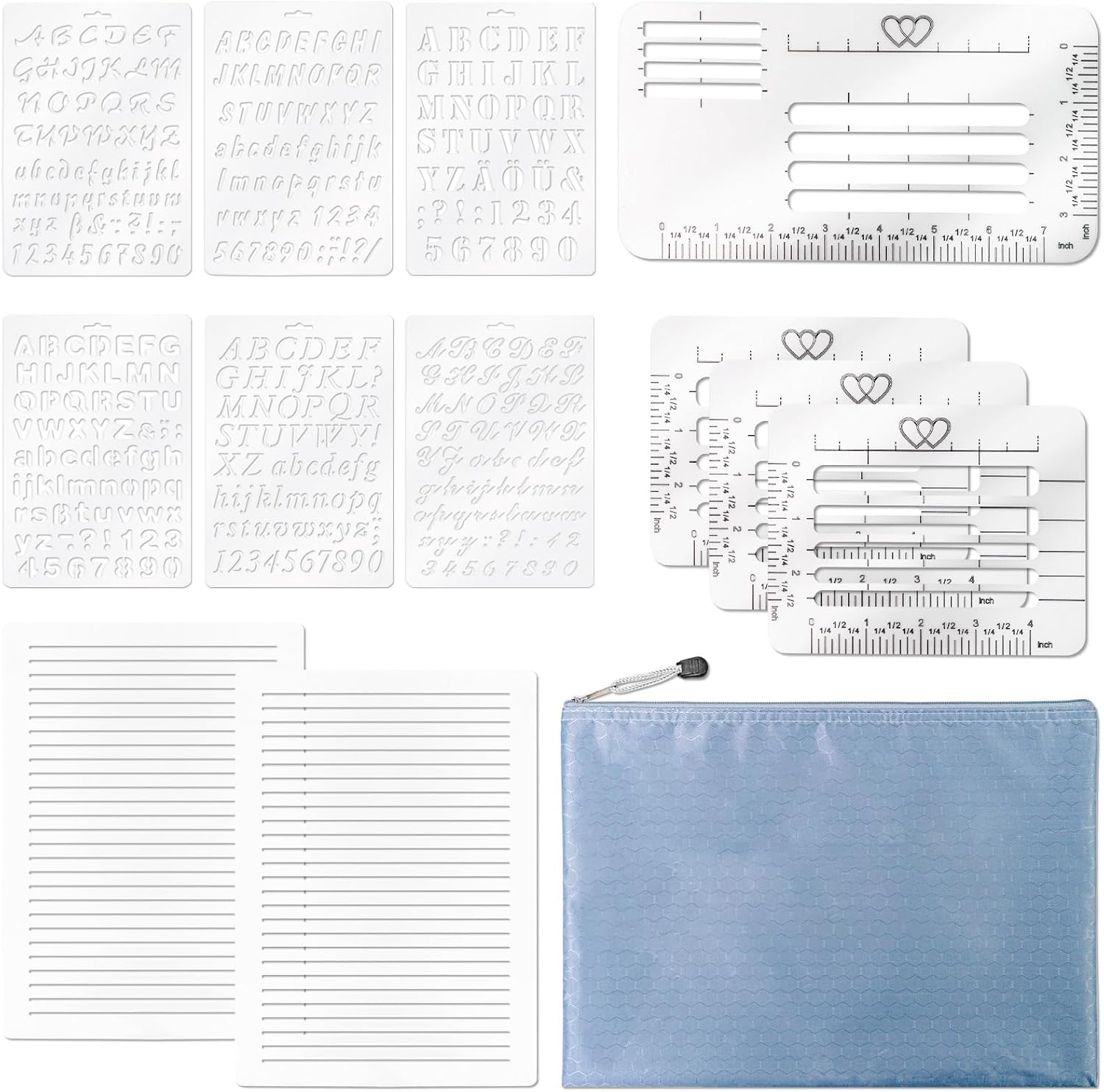 Amazon.com: 12 Pack Envelope Addressing Stencil Lettering Stencils ...