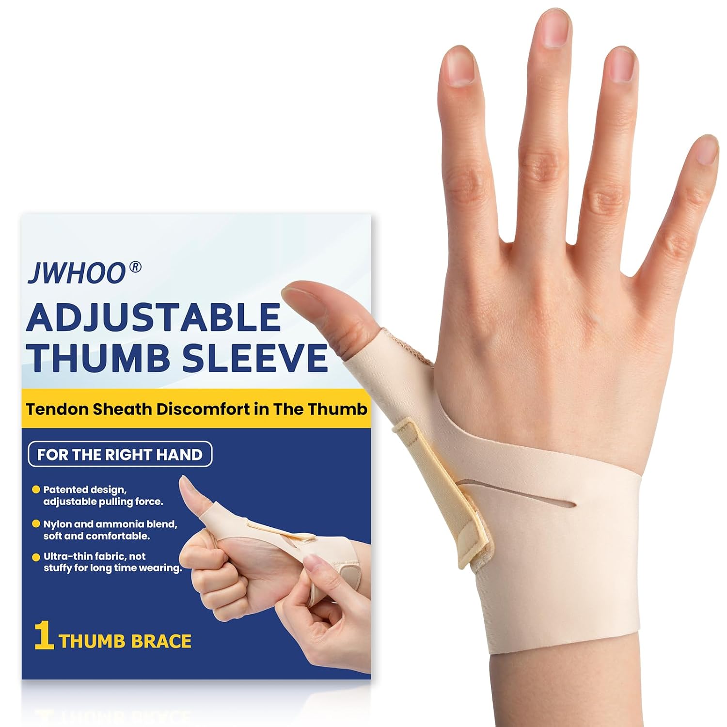Amazon.com: JWHOO Thumb Brace Spica Splint - 1Pcs, Soft & Supportive ...