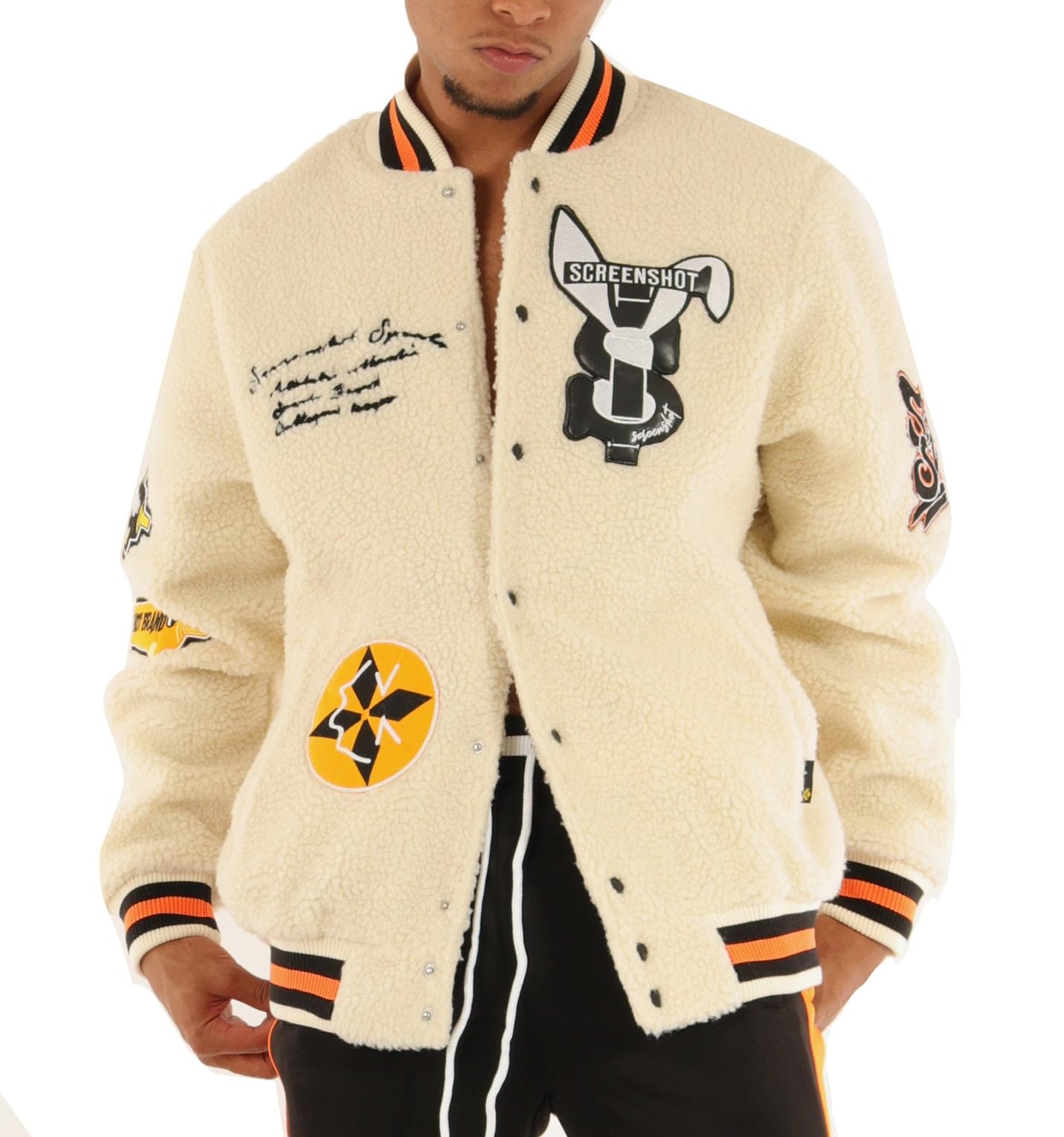 SCREENSHOT VARSITY JACKET 3202 Mens Streetwear Urban Padding Quilted ...