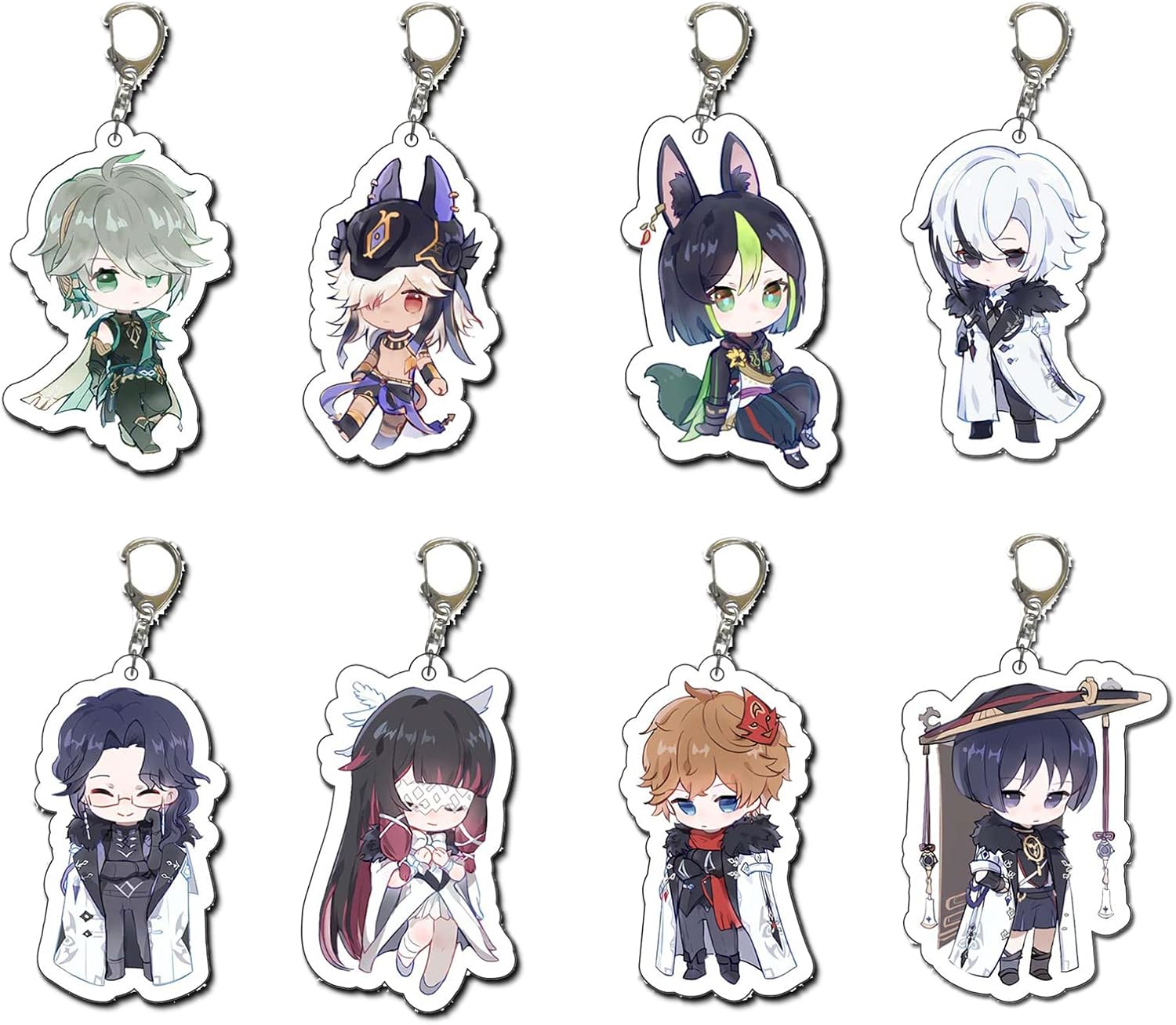 Generic 8 Pcs Genshin Impacts Anime Keychain Set - Balladeer, Cyno ...