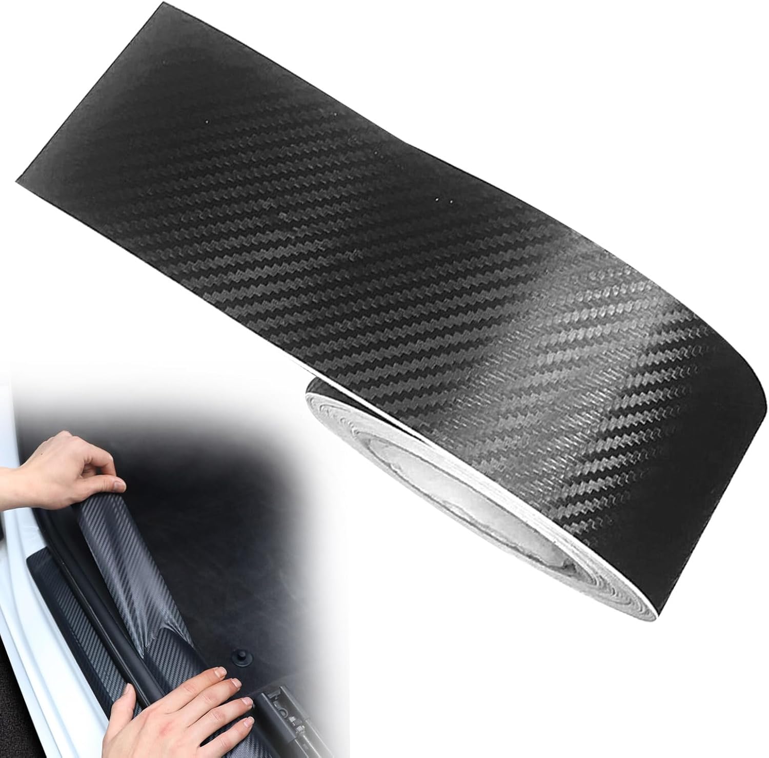 1pcs Carbon Fibre Anti Scratch Tape Carbon Fibre Vinyl Wrap Protection ...