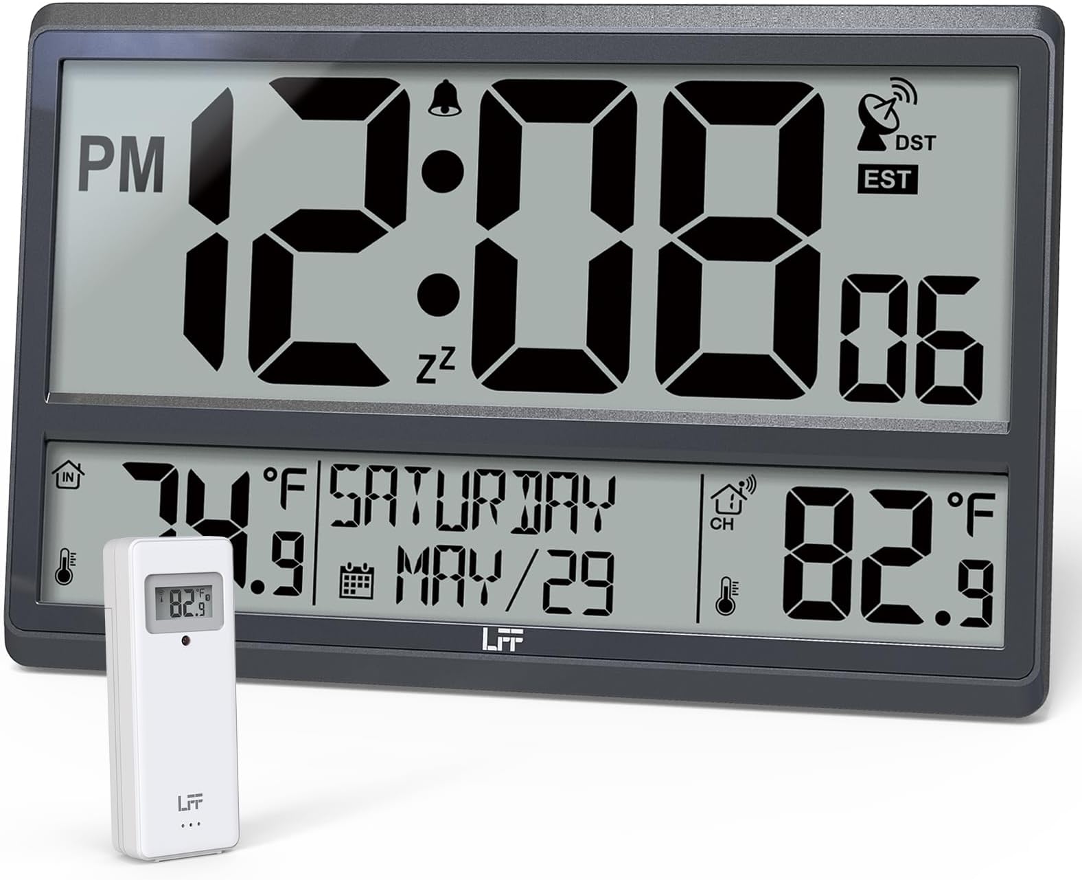 Amazon.com: WallarGe Atomic Clock with Outdoor and Indoor Temperature ...