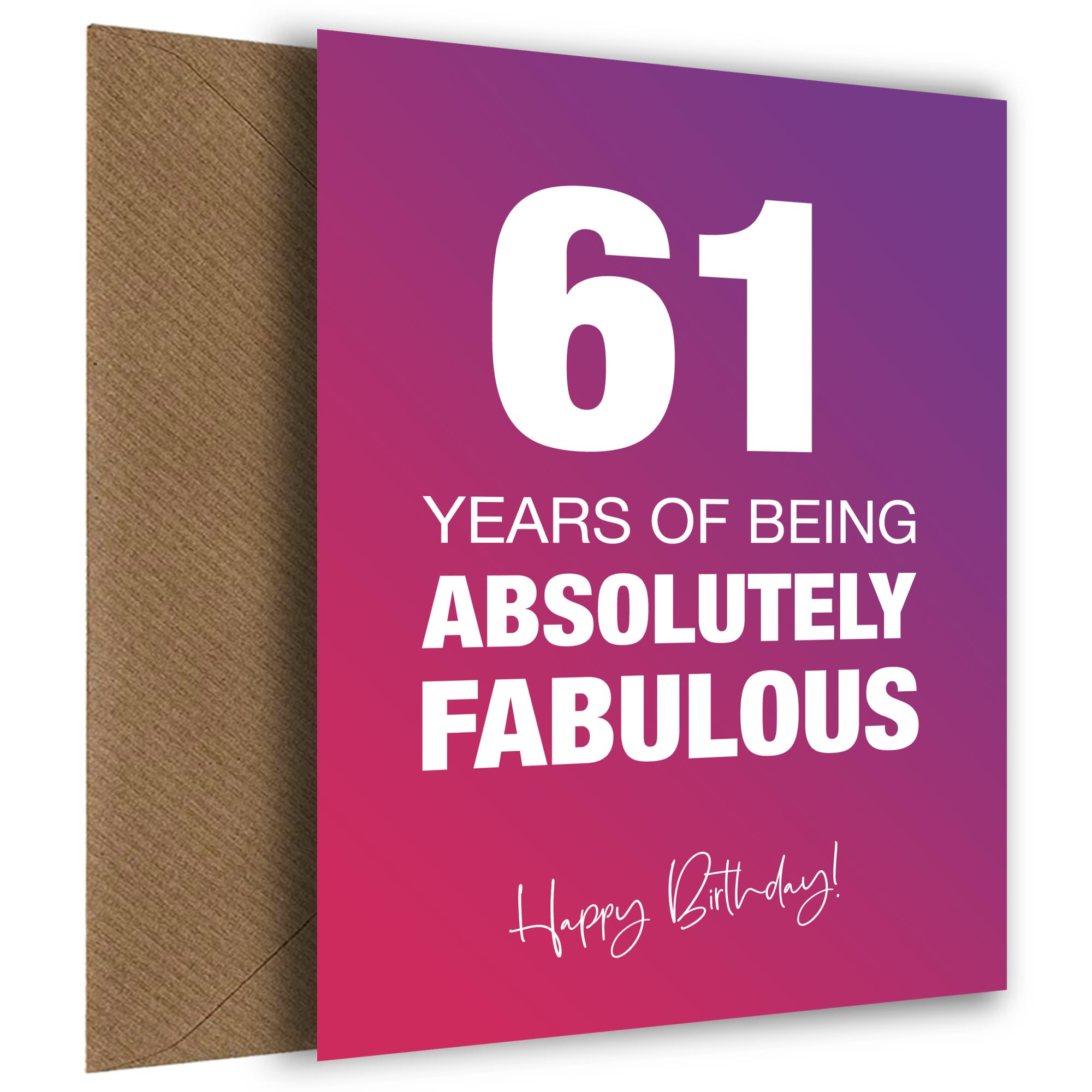 Fabulously Funny 61st Birthday Card for Women - Absolutely Fabulous and ...