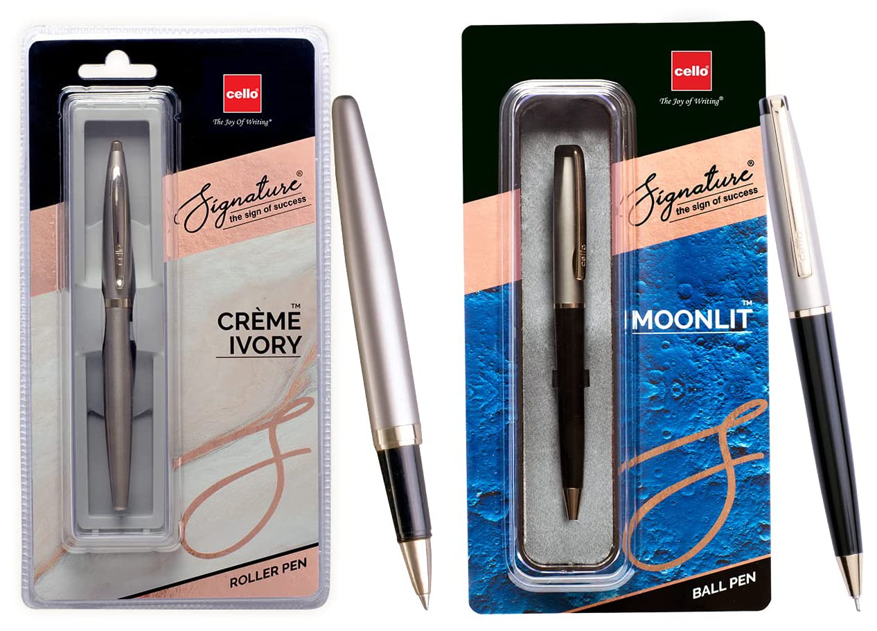 Cello Signature Creme Ivory Roller Pen Signature Moonlit Ball Pen ...