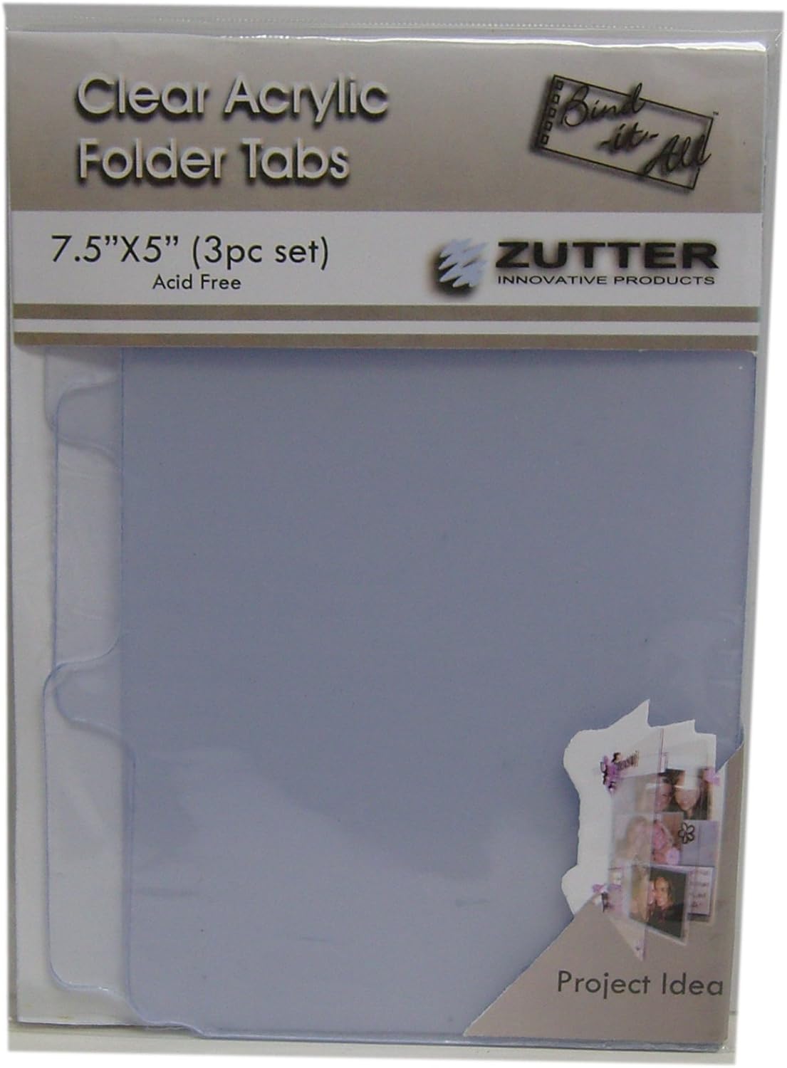Amazon.com: Zutter Clear Acrylic Covers Folder Tabs, 3-Piece Set