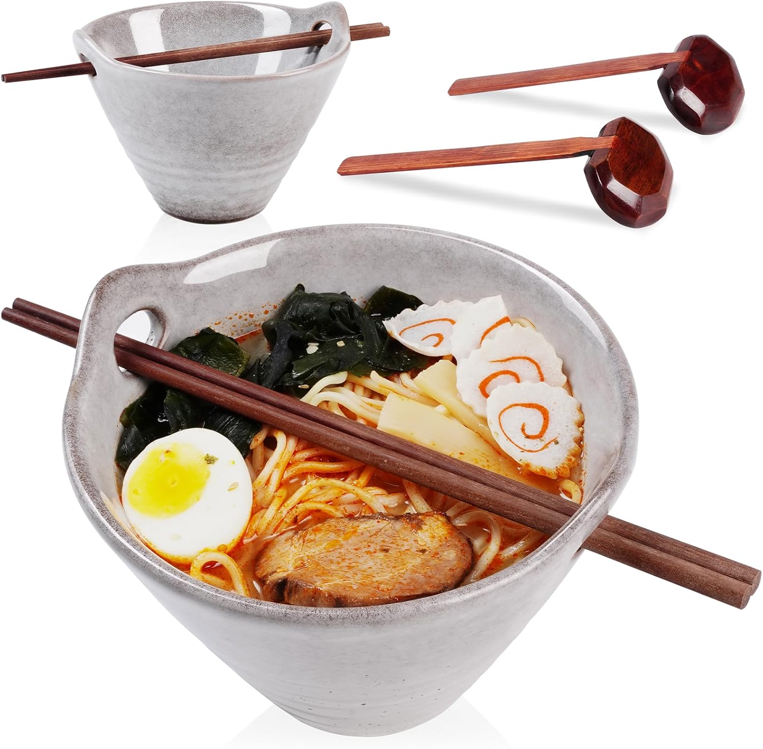 Amazon.com: NUTRIUPS Ceramic Ramen Bowl Set, Japanese Noodle Ramen ...