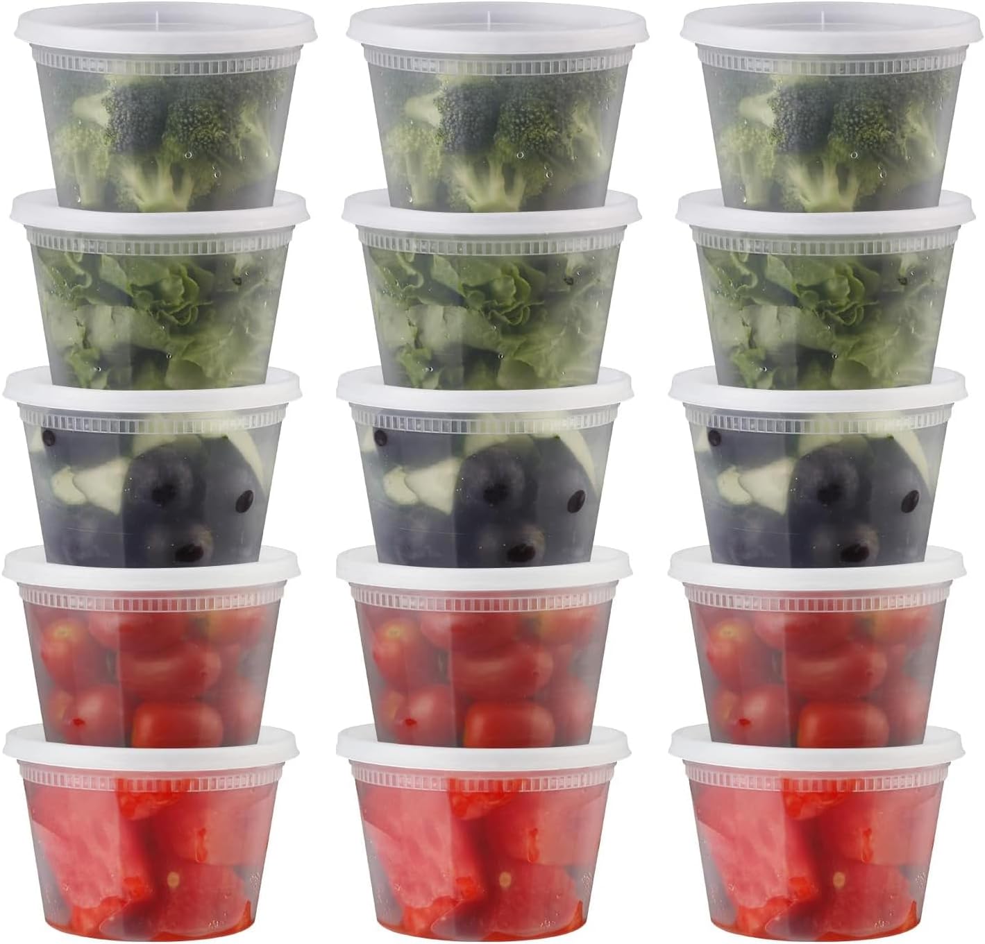 Amazon.com: Plastic Deli Food Storage Containers With Lids 16oz 24 Sets ...