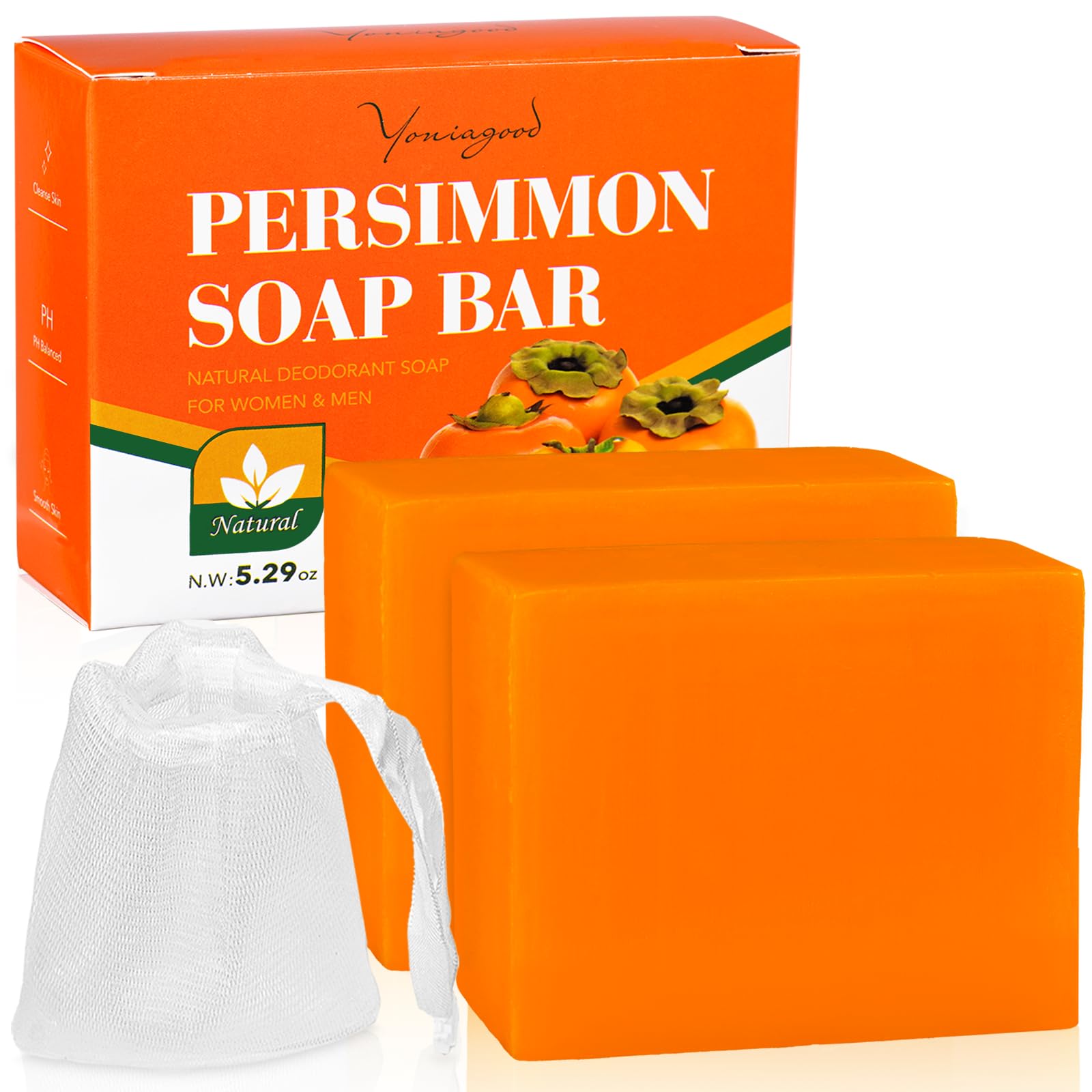 Amazon.com : 2 PCS Persimmon Soap Bar for Old People Smell, Natural ...