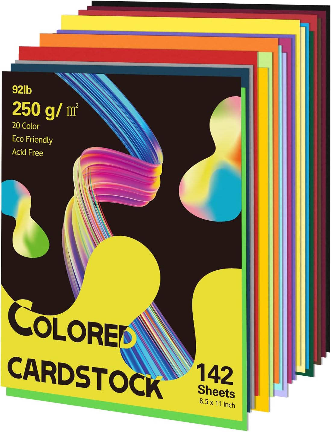 Amazon.com : Colored Cardstock 142 sheets, 8.5” x 11” Cardstock Paper ...