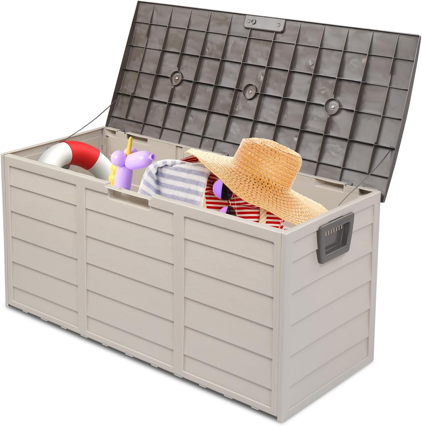 Amazon.com : Pinikuyiro 75 Gallon Outdoor Storage Box, Lockable Plastic ...