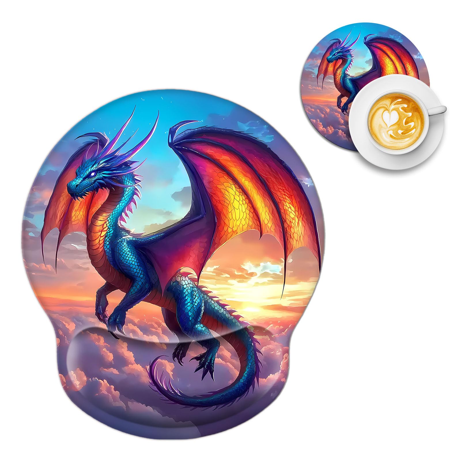 Amazon.com: Majestic Dragon Pattern Ergonomic Mouse Pad with Wrist ...