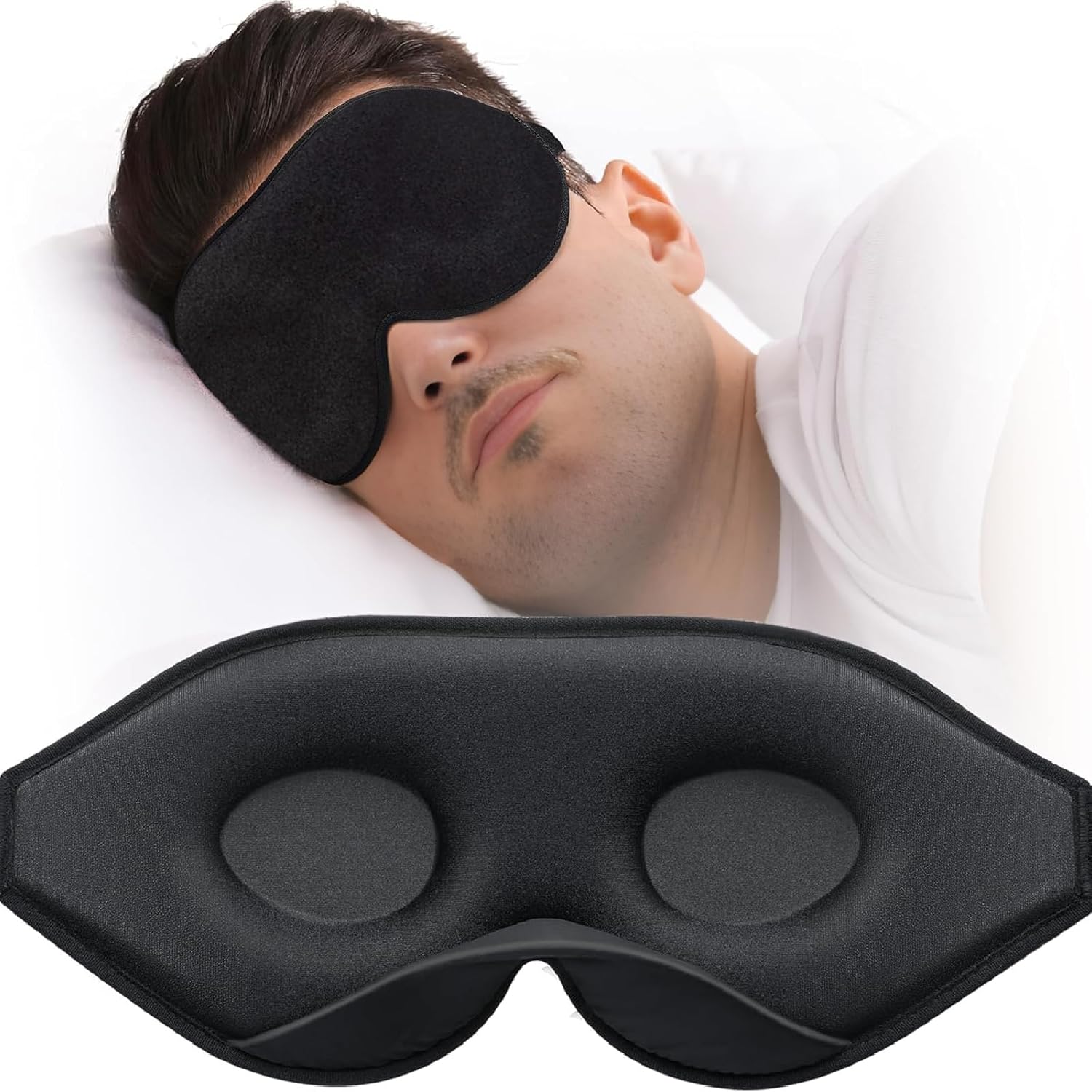 THMINS Sleep Eye Mask for Men Women, 3D Contoured Cup Sleeping Mask ...