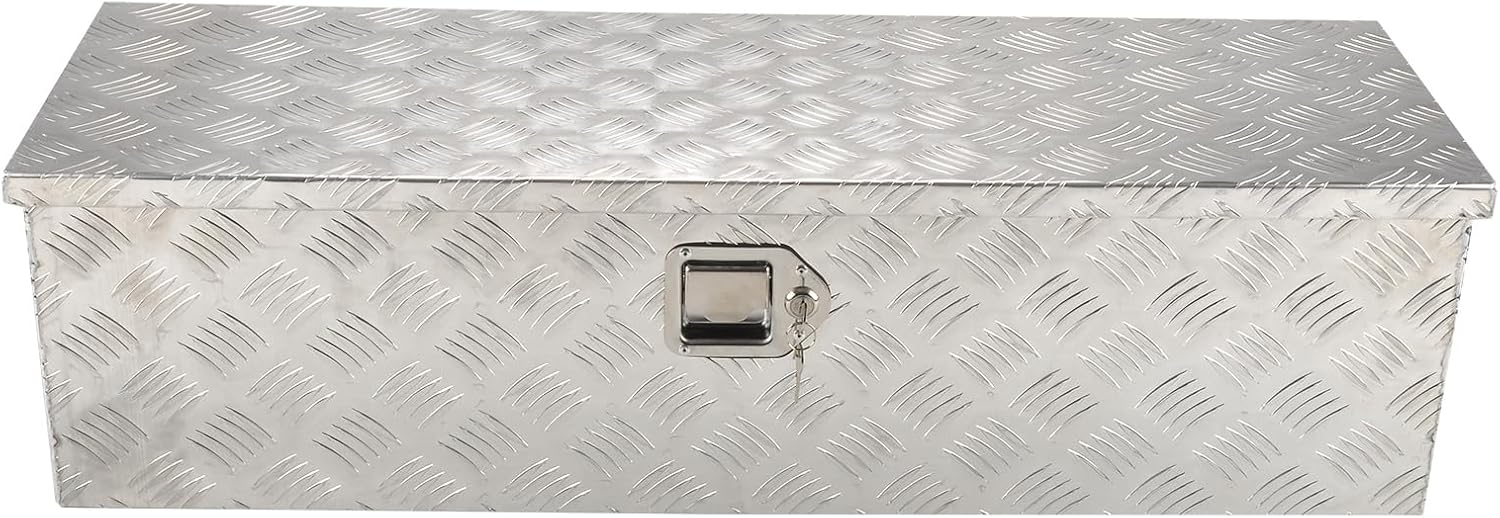 Amazon.com: SSN 39 In Heavy Duty Aluminum Tool Box, 5 Bar Tread Pattern Truck Bed Tool Box with ...