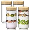 Amazon.com: NETANY 6-pack 24oz Glass jars with Airtight Lids, Overnight Oats Containers with ...