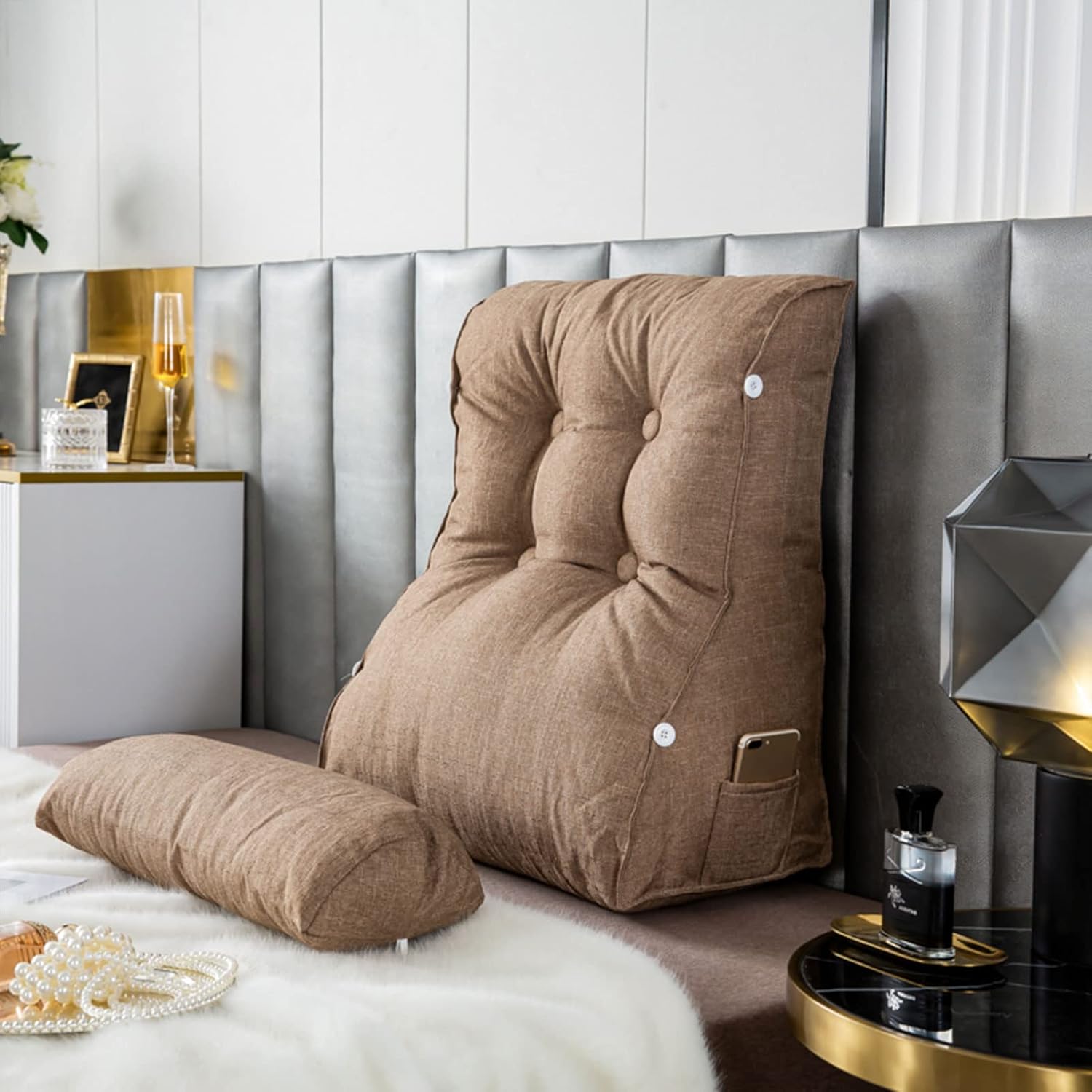 Amazon.com: Triangle Reading Pillow, Lumbar Support Cushion, Back Rest ...