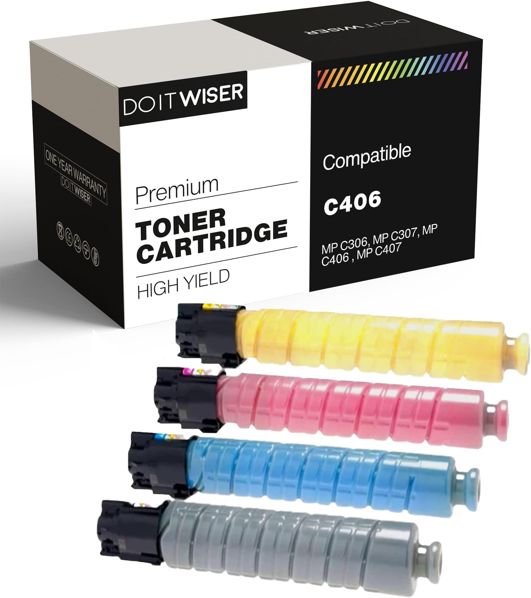 Amazon.com: Msudoku High Yield MP C306 C307 C406 C407 Toner Compatible ...