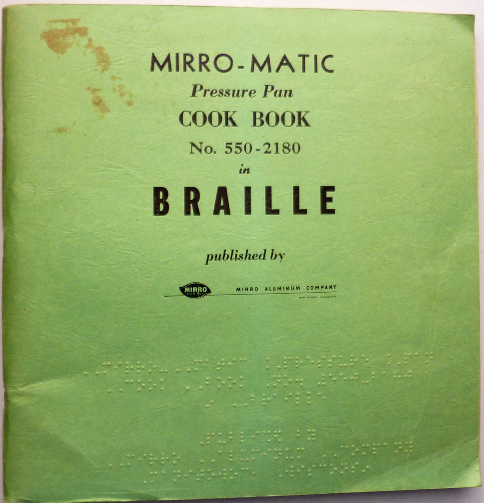 Mirro-Matic Pressure Pan Cook Book - 550-2180 - Braille Edition: Mirro ...