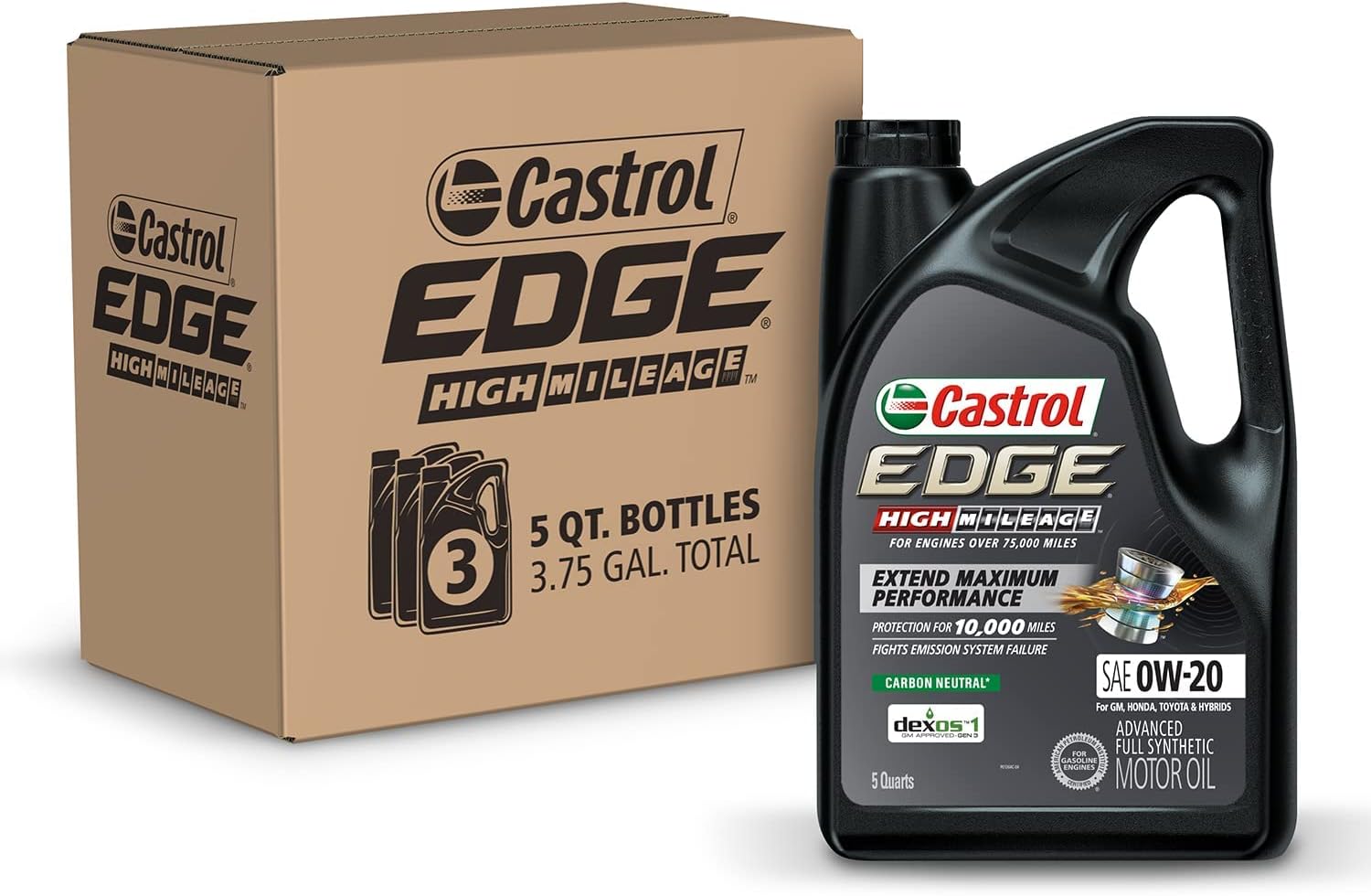 Amazon.com: Castrol Edge 0W-20 Advanced Full Synthetic Motor Oil, 5 ...