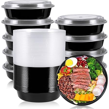 Amazon.com: Meal Prep Containers - Reusable Plastic- Disposable Food ...