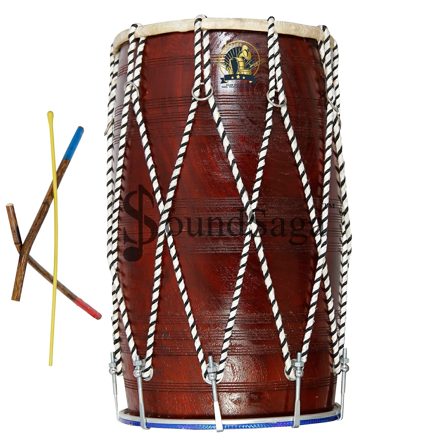 Special Design Punjabi Bhangra Dhol, Nut & Bolt Fitting With All ...