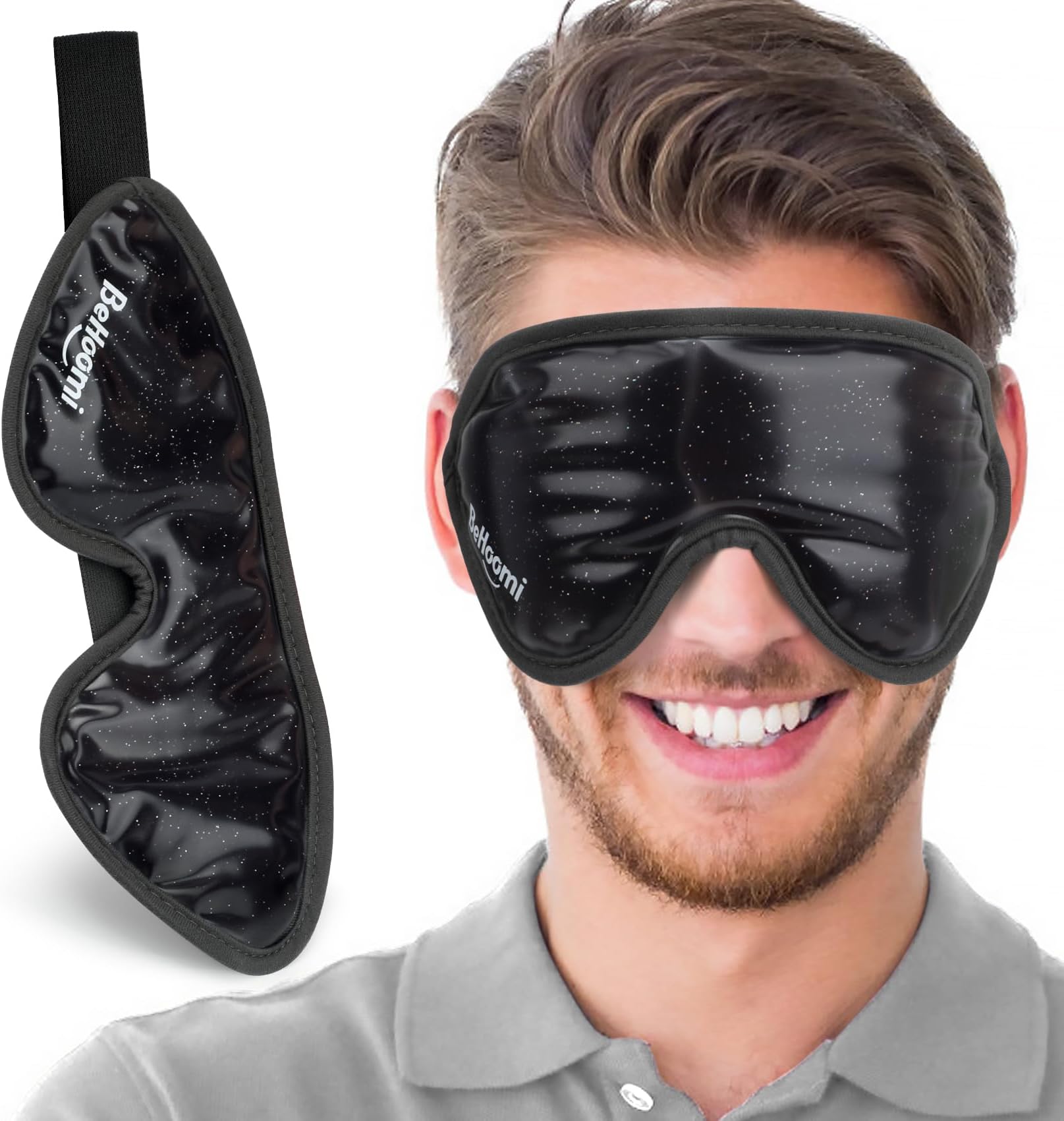 Amazon.com: BeHoomi Cooling Eye Mask, Gel Eye Mask Cold Eye Ice Pack ...