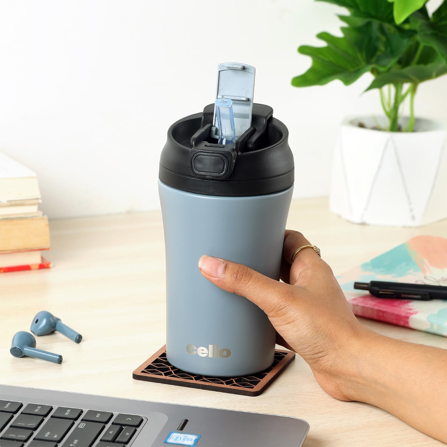 Cello Duro Coffee Mate | Double Walled Stainless Steel with Durable DTP ...