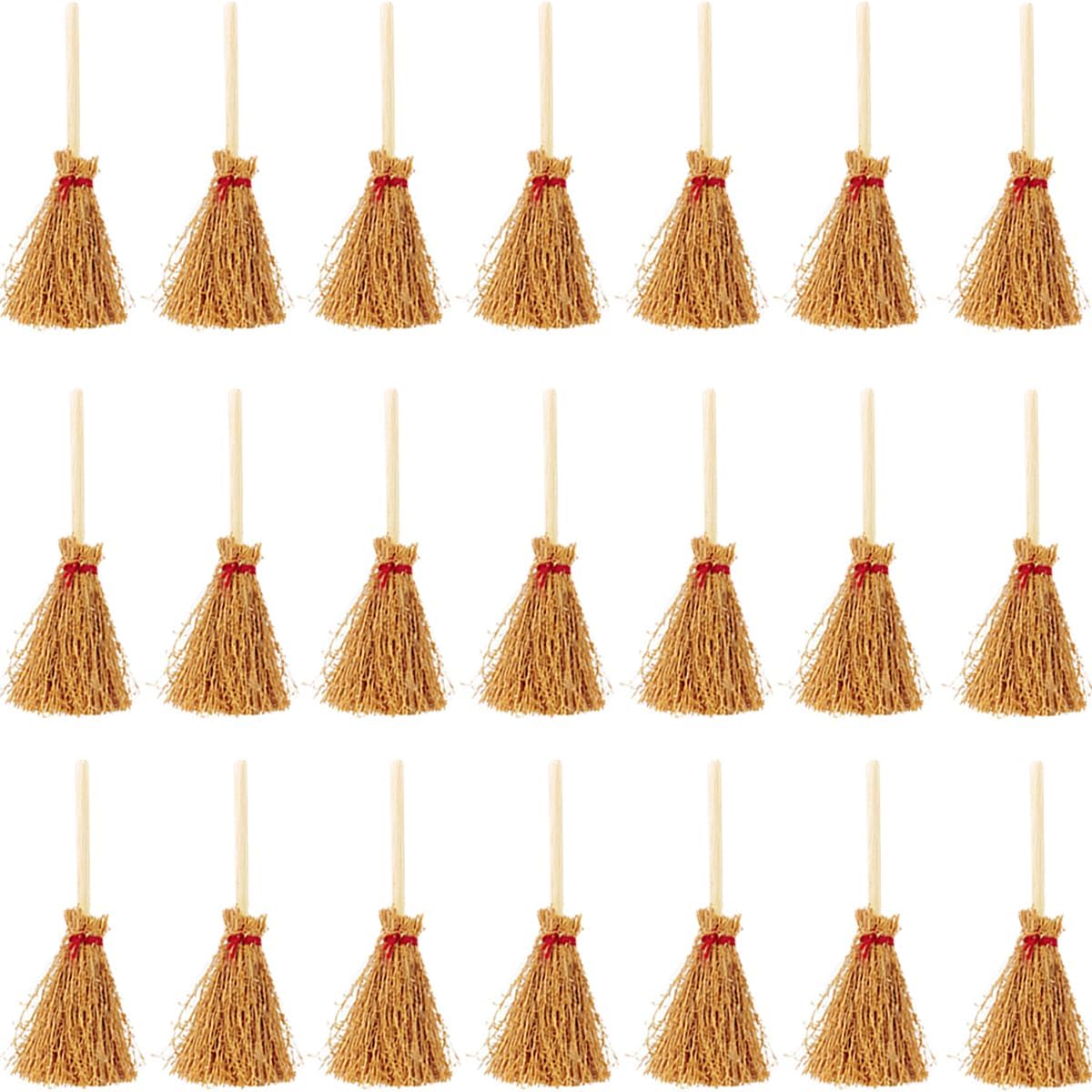 Amazon.com: GXXMEI 20PCS Miniature Artificial Mini Straw Brooms with ...