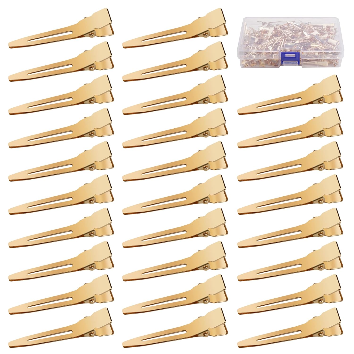 Amazon.com : Qearl 120 PCS 1.77" Single Prong Curl Clips Gold Curl Pins ...
