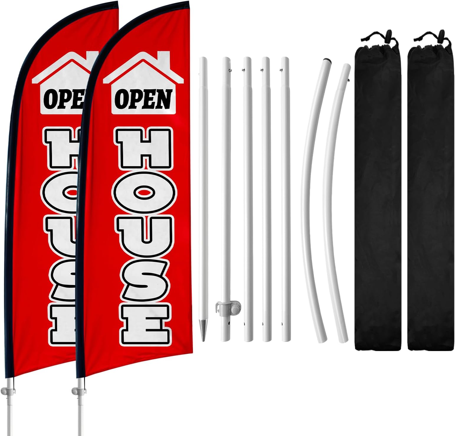 Amazon.com: FFN - Open House Feather Banner Flag Includes 15 FT Poles ...