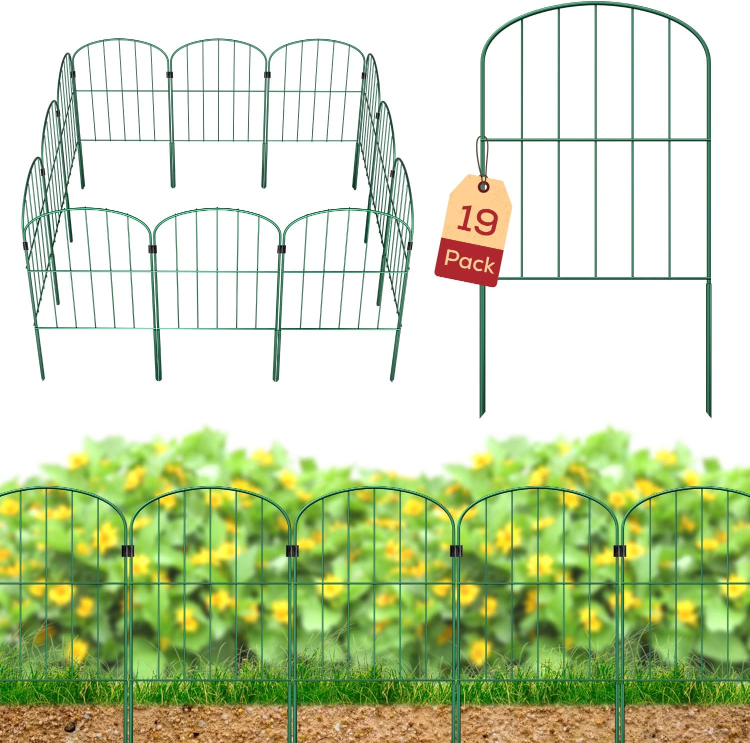 Amazon.com : 19 Pack Animal Fence Barrier, No Dig Fence Barrier, Fence ...