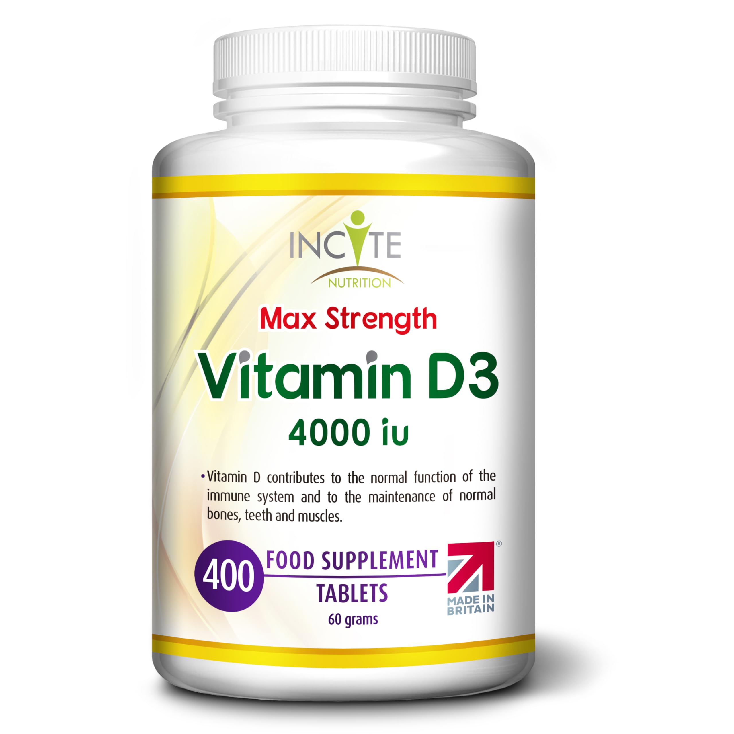 Vitamin D3 4000 IU - 400 High Strength Vitamin D Tablets (1+ Year ...