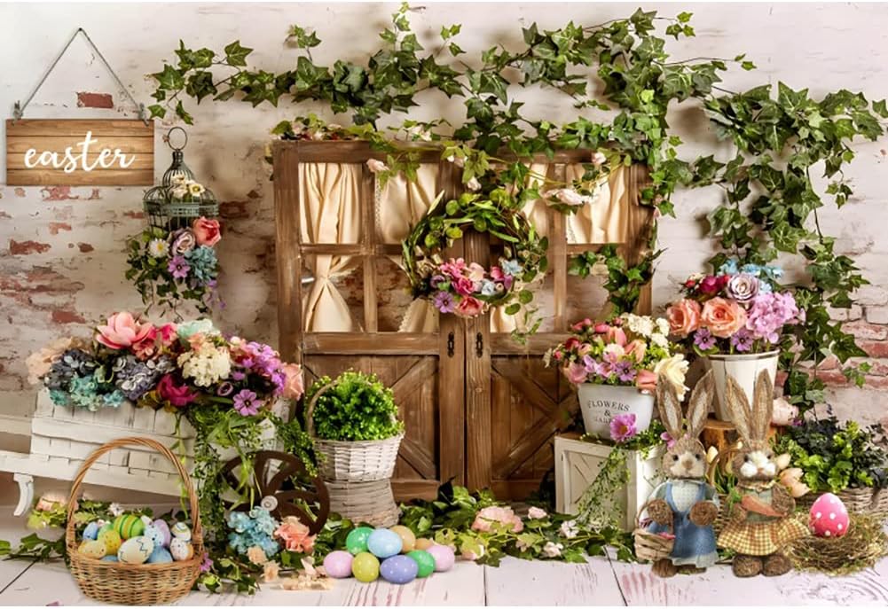 Amazon.com : Spring Easter Backdrop 10x8ft Happy Easter Photography ...