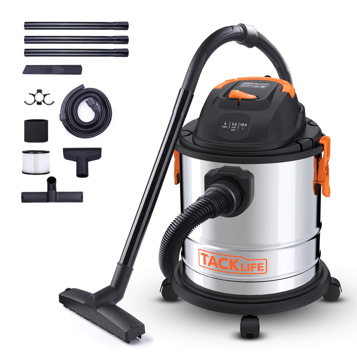 Buy TACKLIFE Shop Vacuum, 5 Gallon, 5.5 Peak HP, 3 in 1 Performance ...