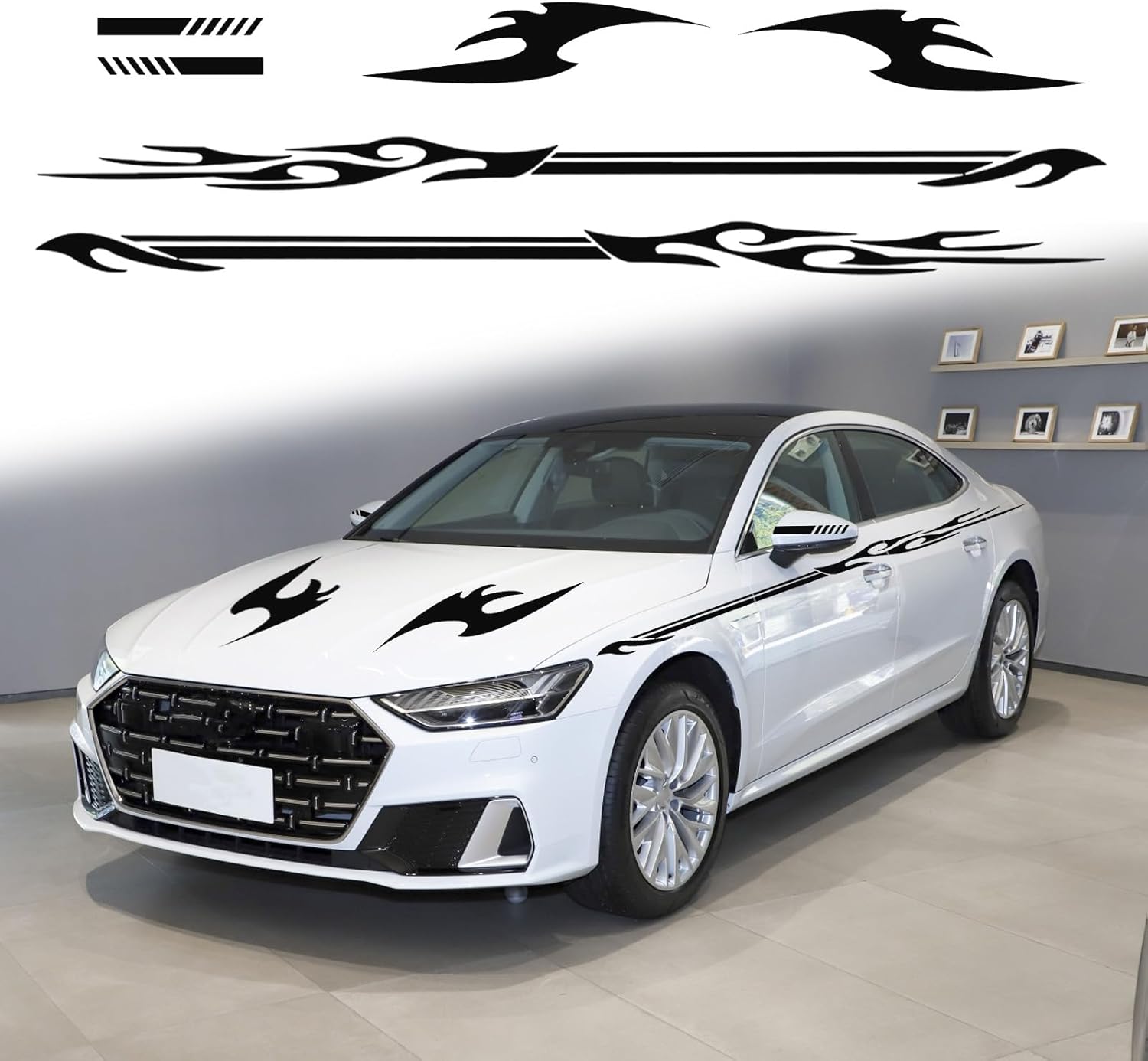 ramuel Adhesivo de vinilo para espejo lateral y capó para automóvil ...