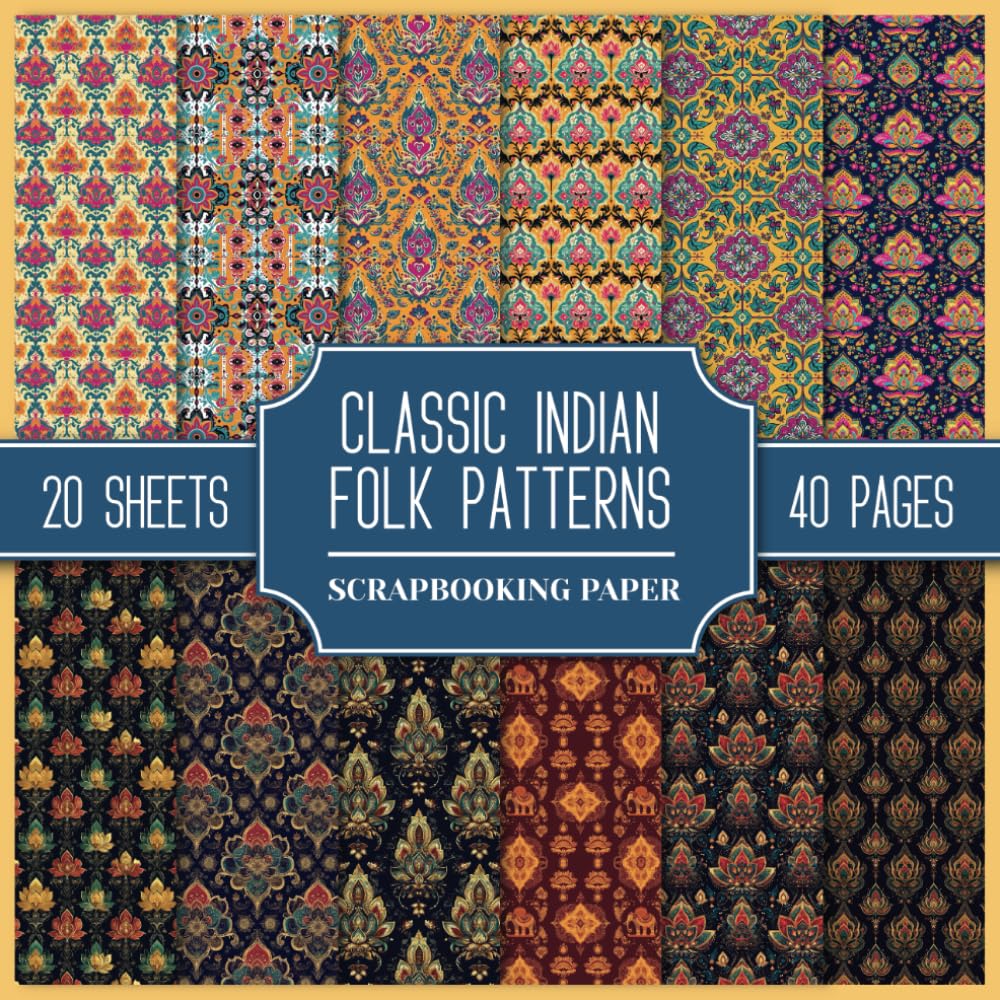Classic Indian Folk Patterns Scrapbooking Paper: Collection Of Double ...
