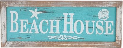 Amazon.com: Beachcombers Beach House Framed Coastal Plaque Sign Wall ...