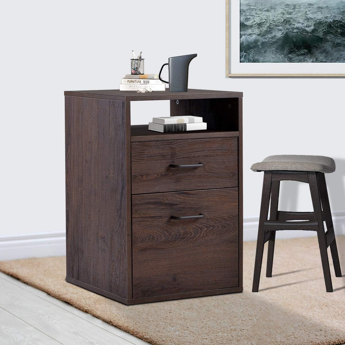 Amazon.com: ALISUNG File Cabinets 2 Drawer File Cabinet Wood Filing ...