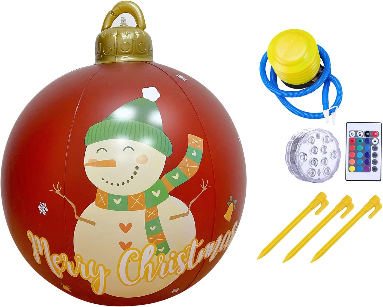 Amazon.com: 25 Inch Light up Inflatable Christmas Ball with Inflator ...